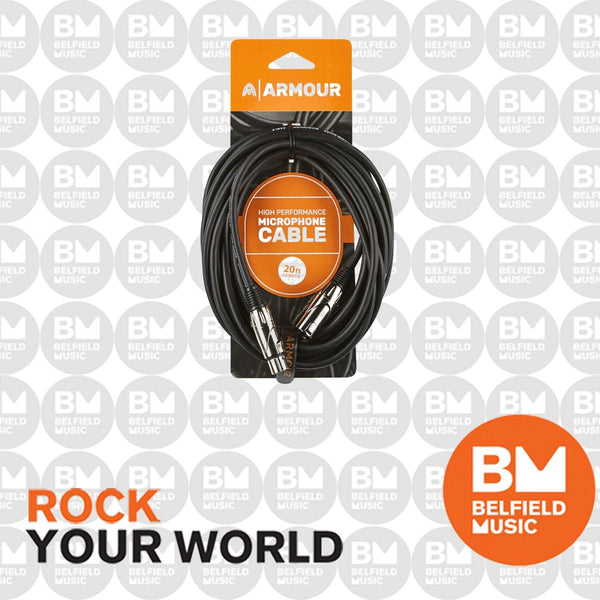Armour CCP20U Microphone Cable 6m 20ft Mic Lead - XLR-XLR - Black w/ U ...