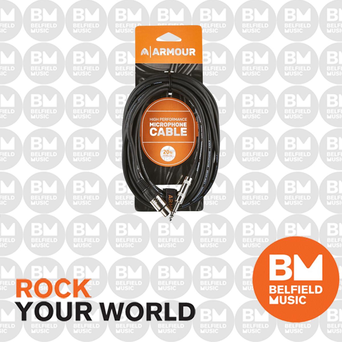 Armour CJP20HP High Performance Microphone Cable 6m 20ft Mic Lead - Fe - Belfield Music