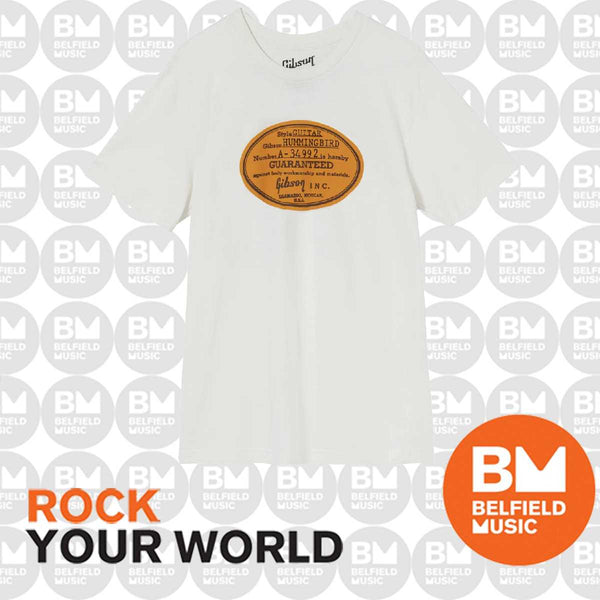 Gibson Acoustic Label T-Shirt Vintage White Large - GA-TEE-LBL-WHT-LG ...