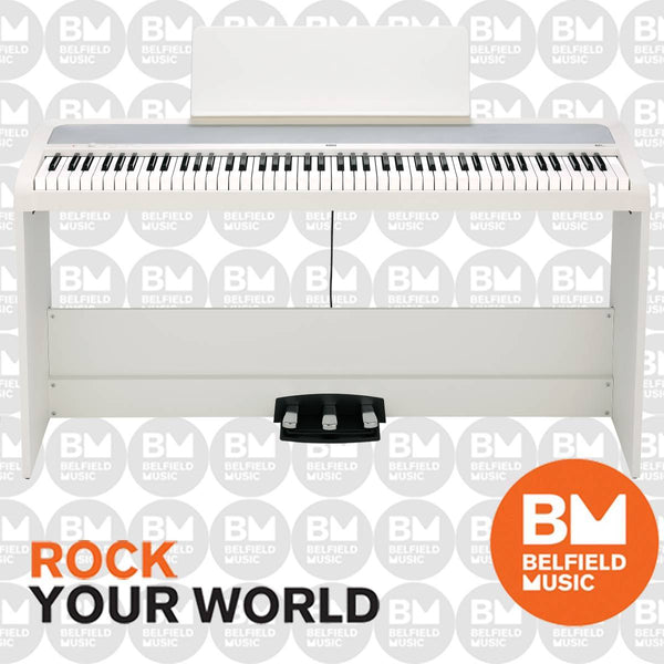 Korg B2 PLUS Digital Piano Weighted 88-Key w/ Stand & 3-Pedal Board ...