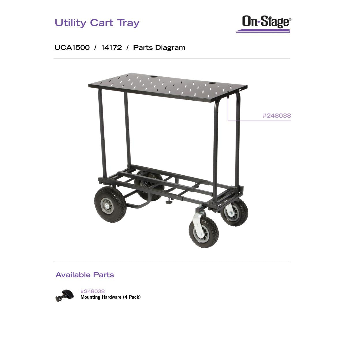 On Stage UCA1500 Utility Cart Tray for UTC2200 and UTC5500 - Belfield Music