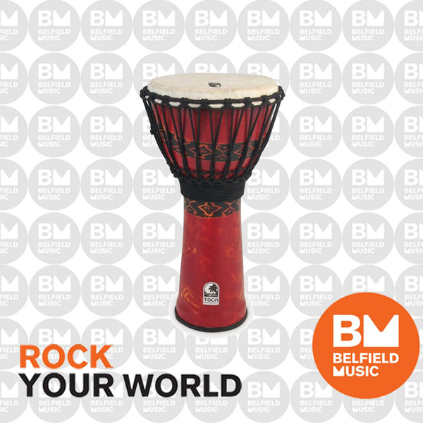 Toca Freestyle 2 Series Djembe 12'' Inch Bali Red Print Rope Tuned ...