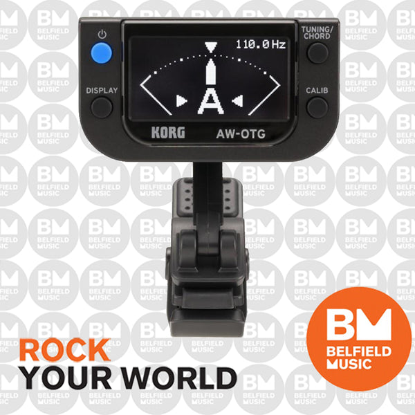Korg AW-OTG Clip-On Tuner Guitars w/ OLED Display - AWOTG - Buy Online - Belfield Music