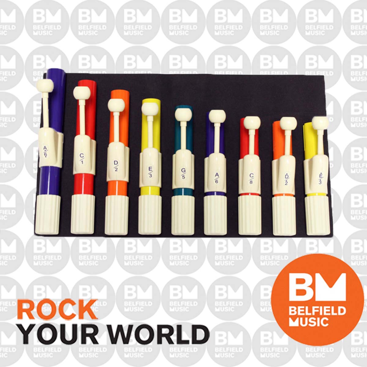 Chroma-Notes Student 9-Note Pentatonic Handchimes Set - Belfield Music