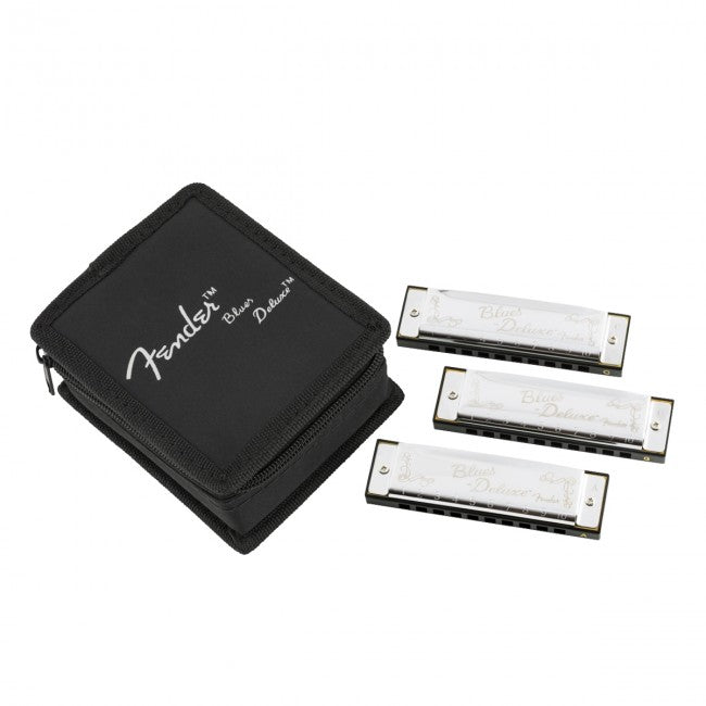 Fender Blues Deluxe Harmonica 3 Pack w Case 0990701021