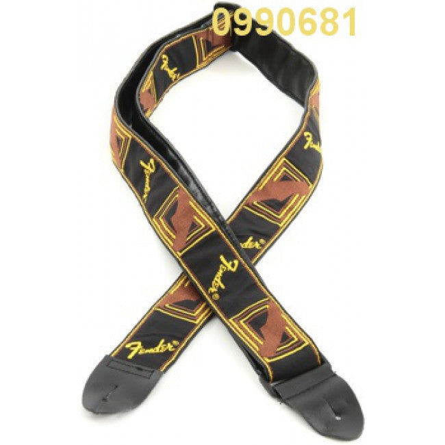 Fender Guitar Strap 2'' Monogrammed Black/Yellow/Brown - 0990681000 ...
