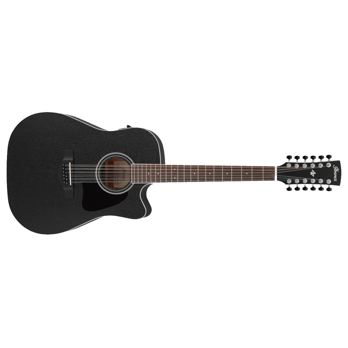 Ibanez 12-String Dreadnought Weathered Black w/Pickup & Cutaway ...