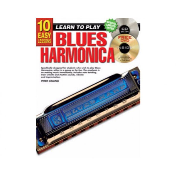 Progressive Books 69146 10 Easy Lessons Young Beginner Blues Harmonica CD/DVD - Buy Online ...