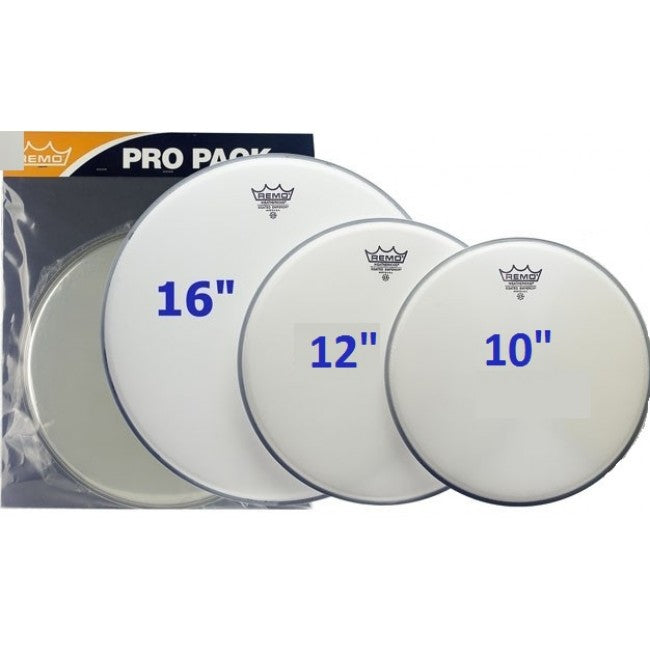 Remo PP-1880-BE Pro Pack Drum Head Skin Emperer Coated 10,12,16 Inch ...