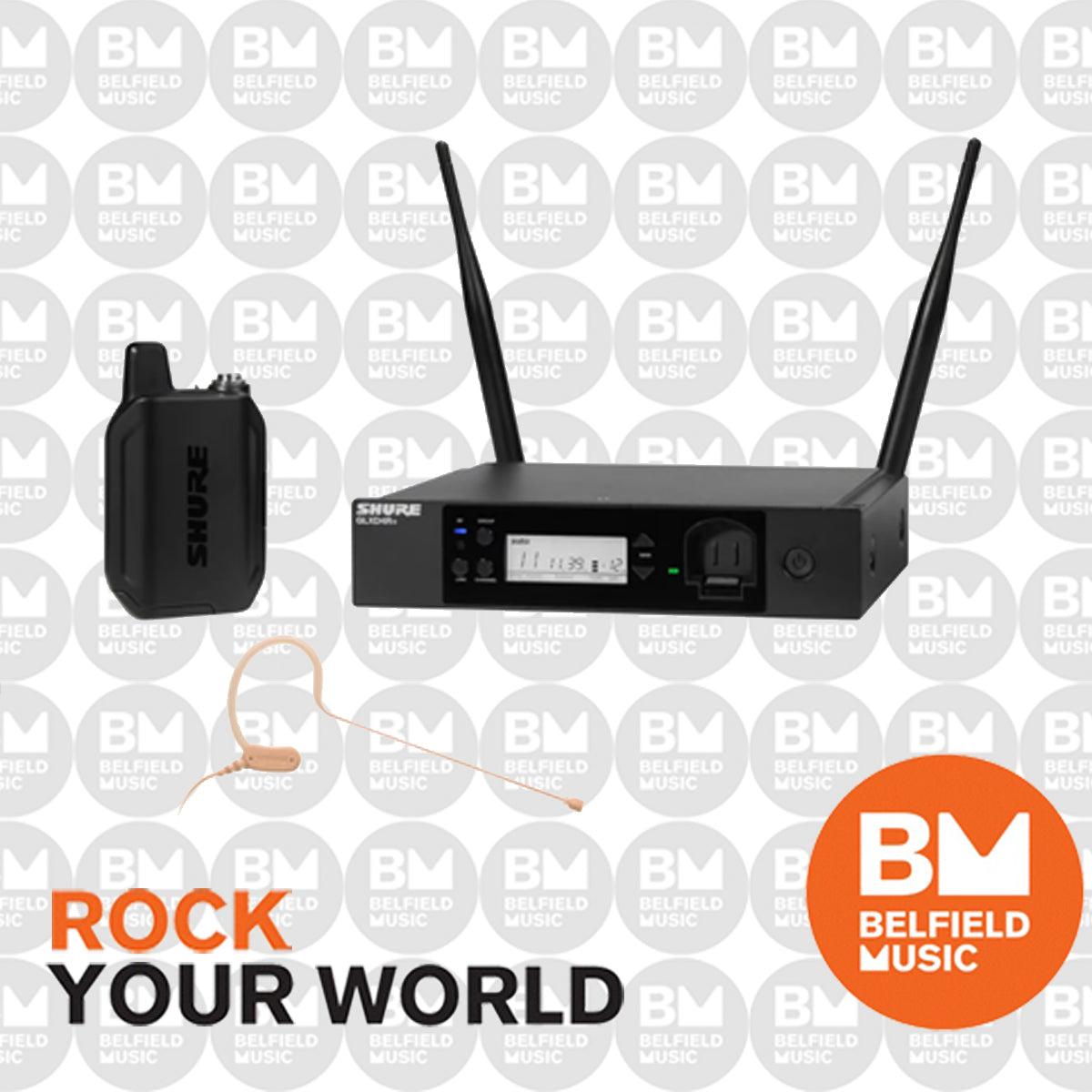 Shure GLX-D+ Wireless Digital Headset System w/ MX153 Mic Dual Band - Belfield Music