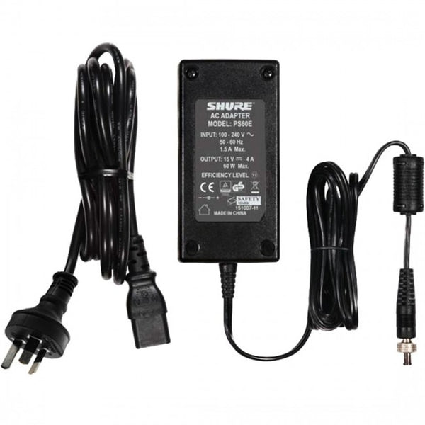 Shure PS60 Power Supply Adaptor In-Line 240VAC to 15VDC (PS45) - Buy ...